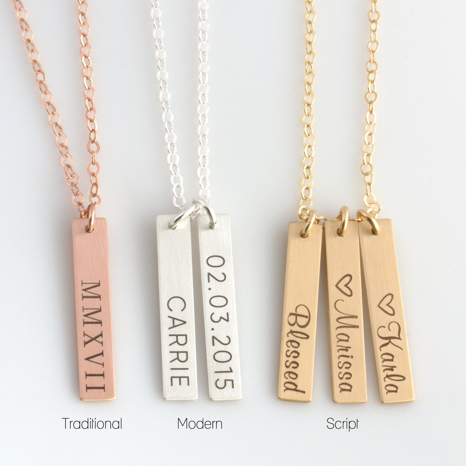Custom Engraved Necklace Name Necklaceengraved Name - Etsy