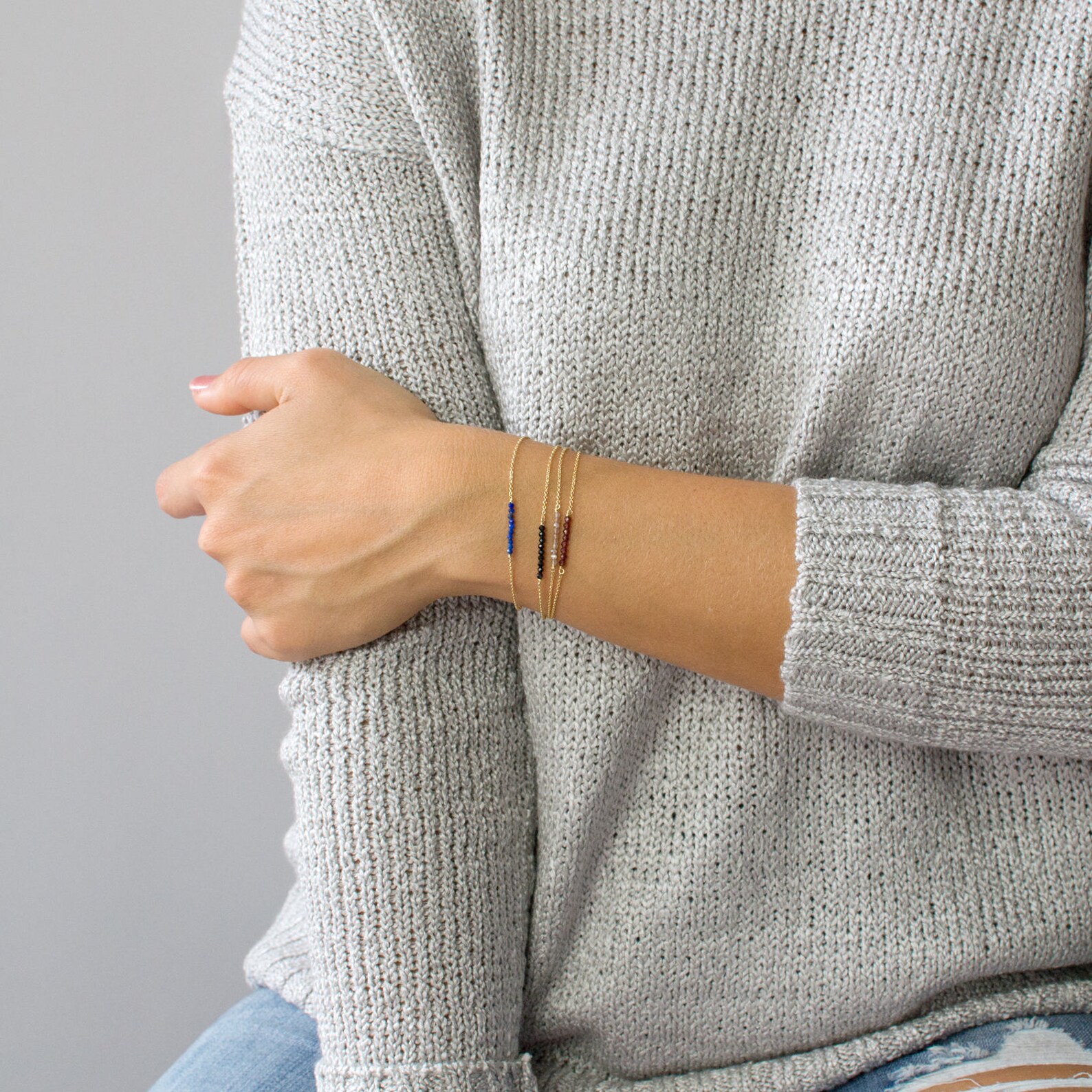 Dainty Bracelet Gemstone Bracelet Birthstone Bracelet - Etsy