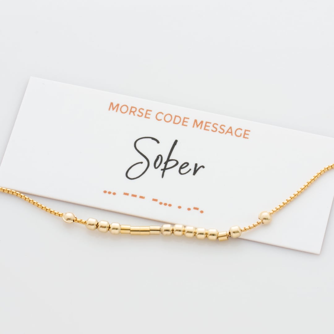 Sober - Morse Code Necklace, Personal Motivation Necklace ...