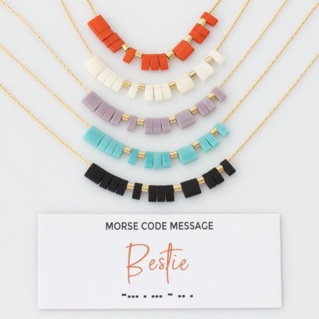 Best Friend Gift, Morse Code Necklace, Bestie Friendship Necklace in ...
