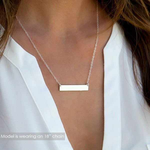 Personalized Bar Necklace/ Bar Necklace/Gold or Silver Custom | Etsy
