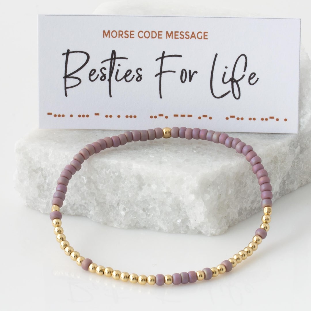 Besties for Life Morse Code Bead Bracelet With Hidden Message, Best ...