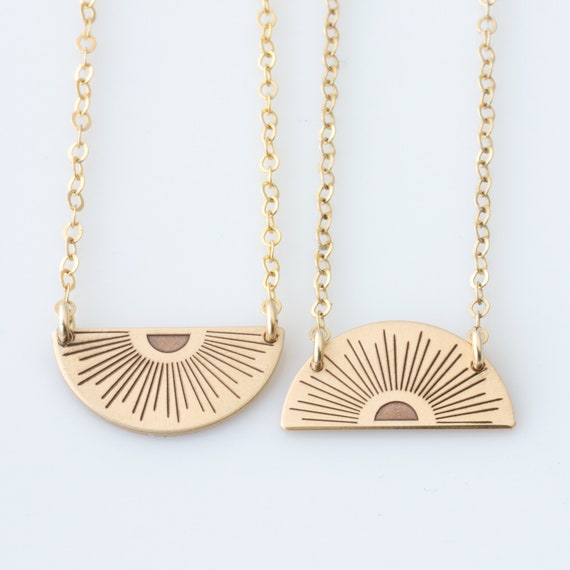 Sunrise Necklace Sunset Necklace Silver Sun Necklace Gold - Etsy