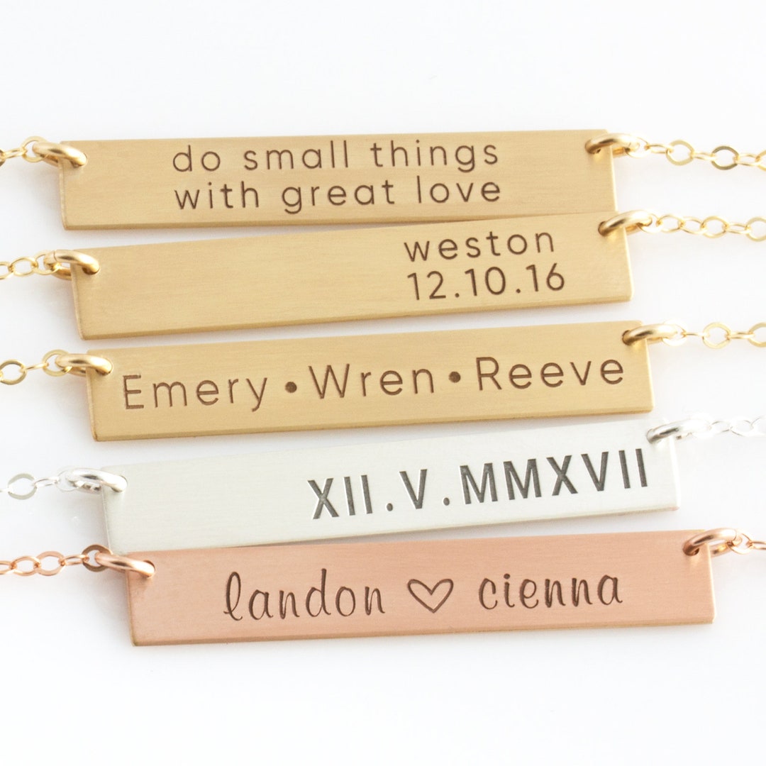Engraved Personalized Gift for Mom, Engraved Custom Name Necklace ...