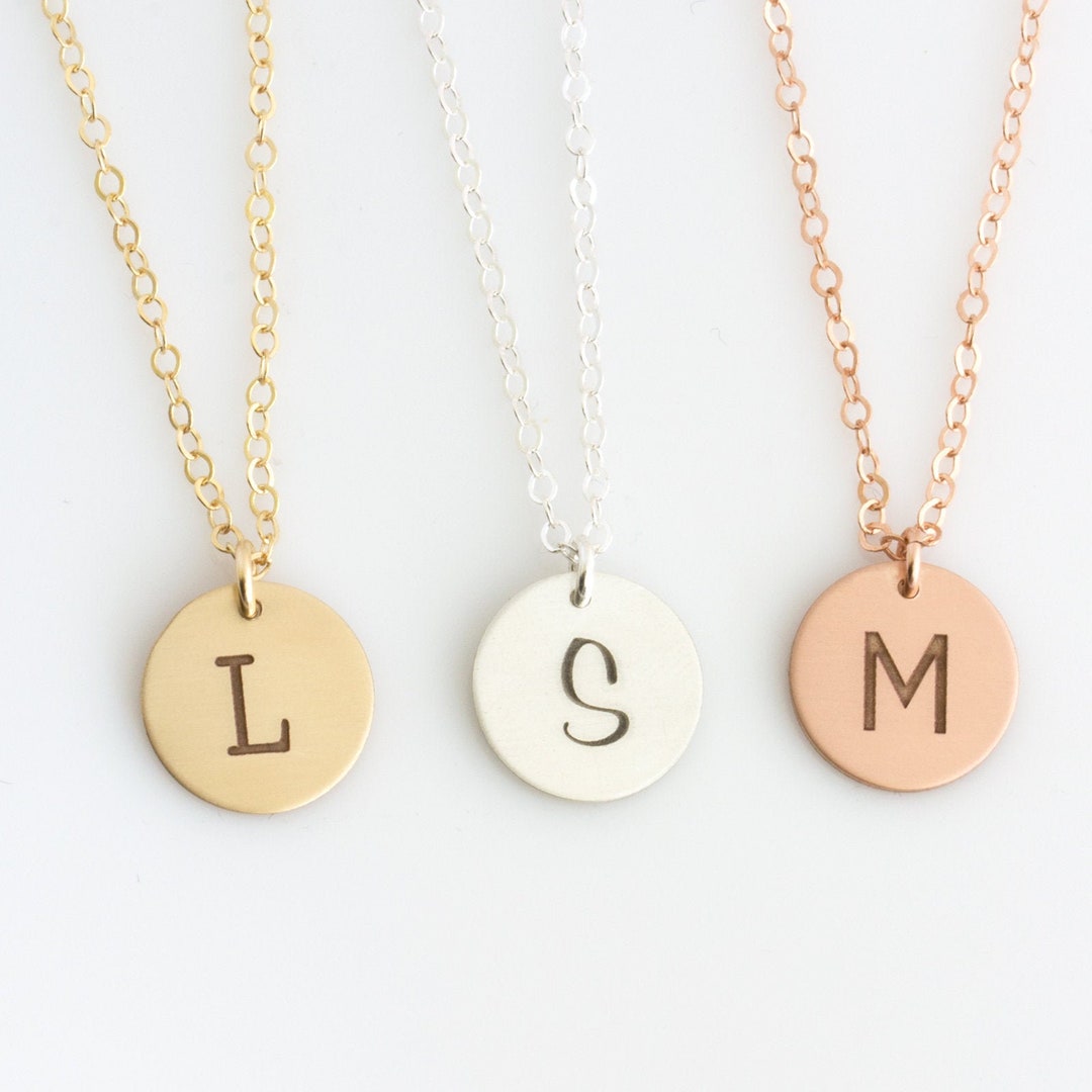 Bridesmaid Disc Necklace - Custom Bridesmaid Gift - Personalized ...