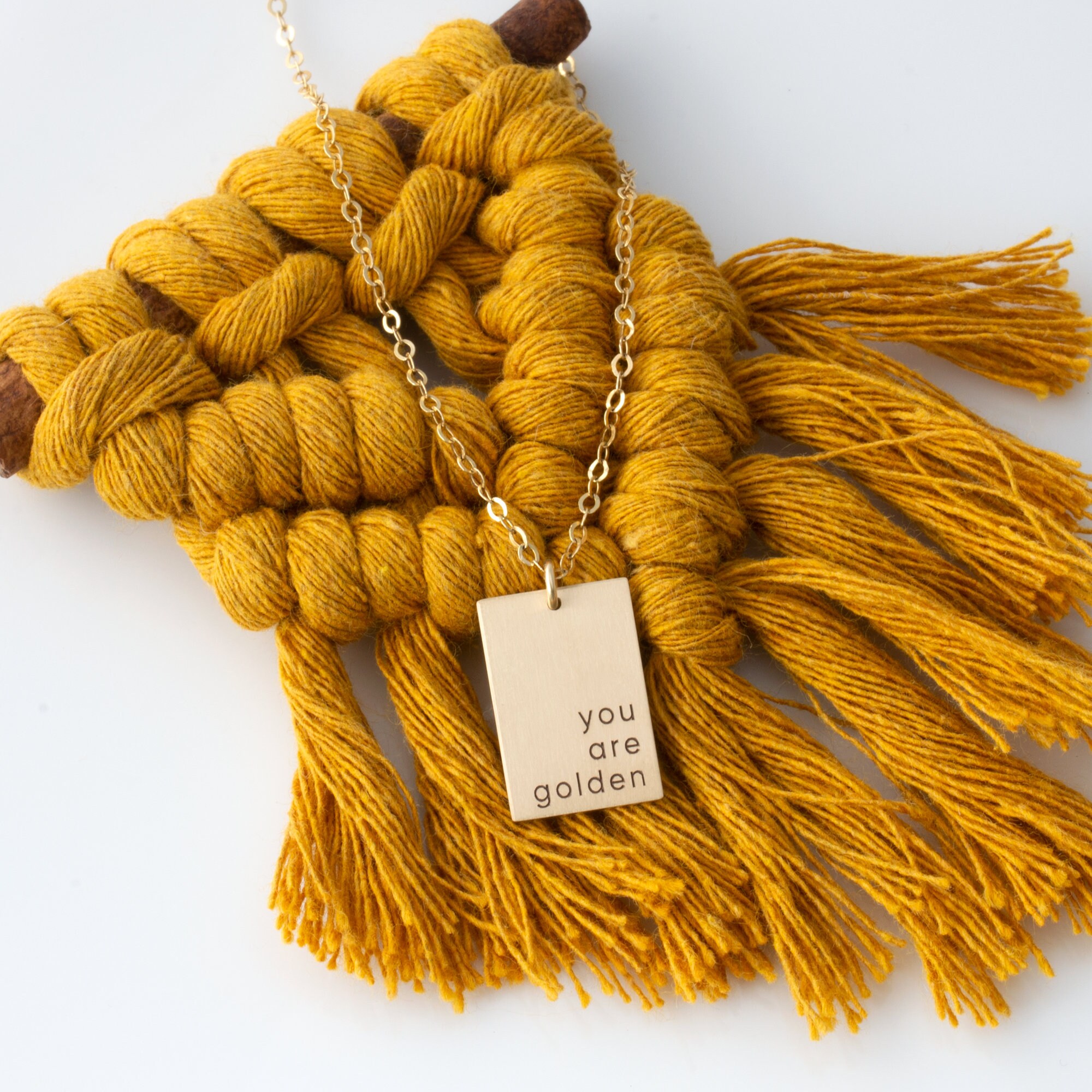 14K Gold Filled Rectangle Necklace Personalized Rectangle Bar | Etsy