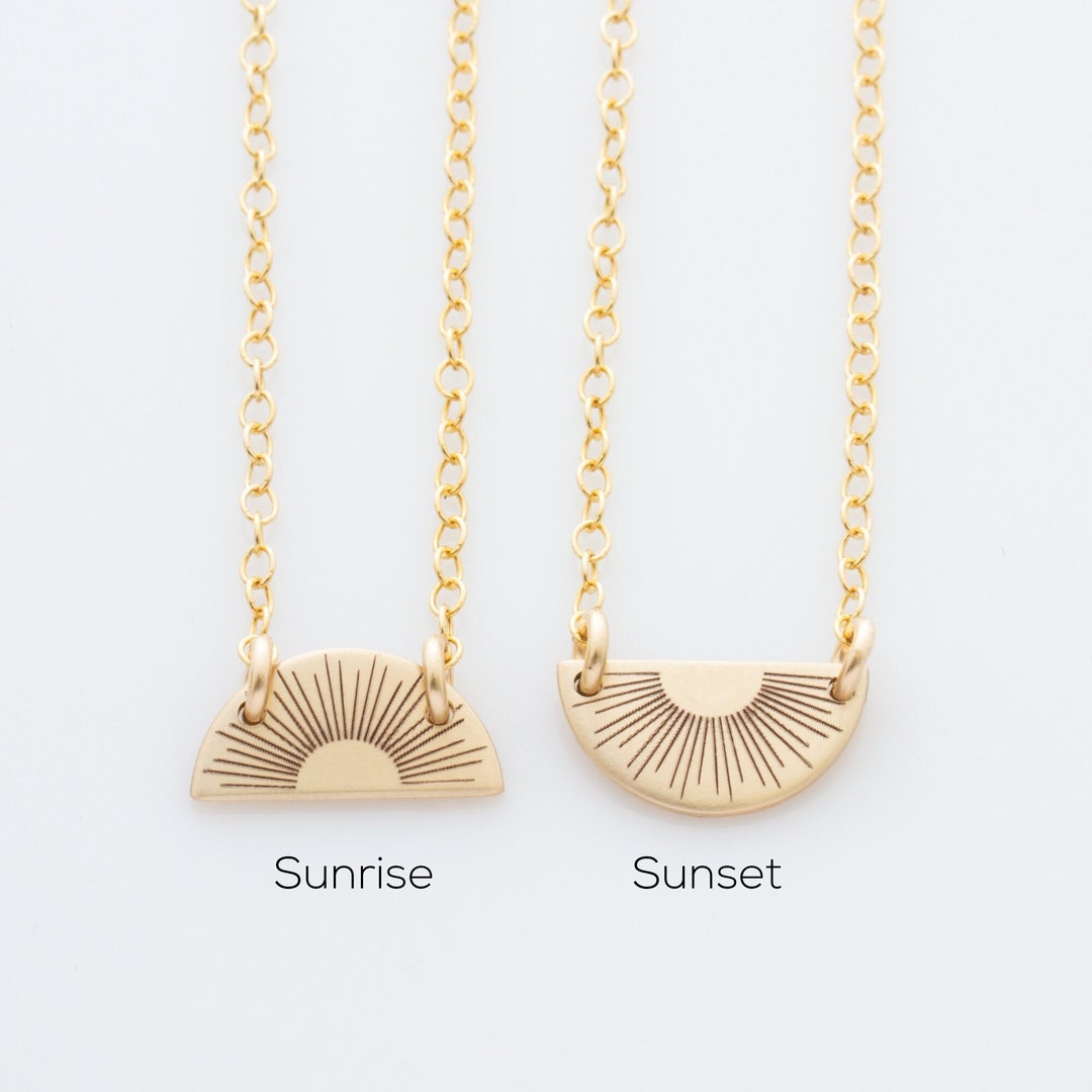 Best Friend Necklace • Mini Sunrise and Sunset Friendship Necklace ...