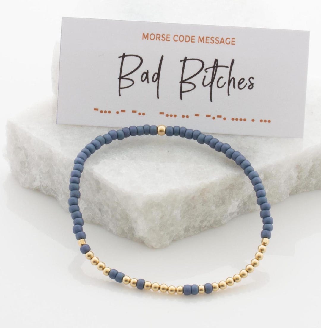 Bad Bitches Morse Code Bead Bracelet With Hidden Message, Best Friend ...