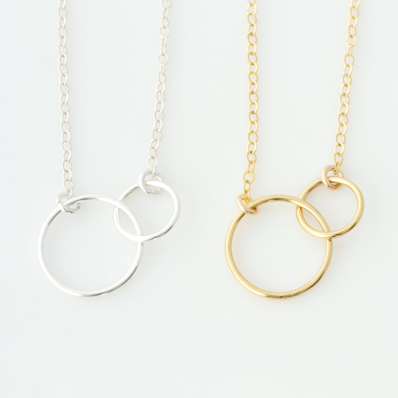 Interlocking Circle Necklace Gold Infinity Necklace Linked - Etsy