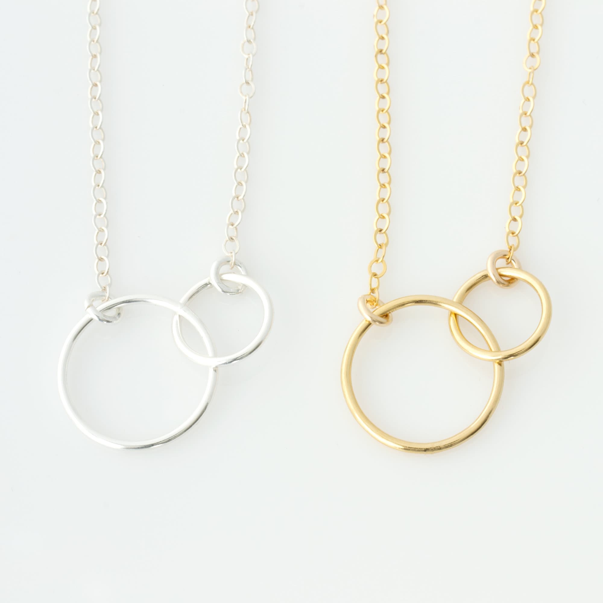 Interlocking Circle Necklace Gold Infinity Necklace Linked - Etsy