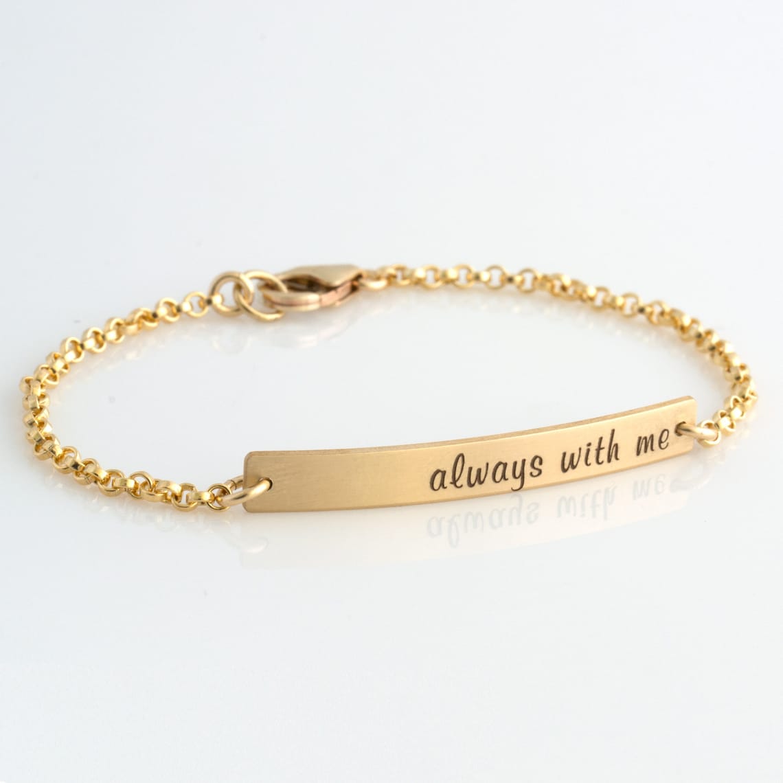 Personalized Bar Bracelet Engraved Bracelet Skinny Bar | Etsy