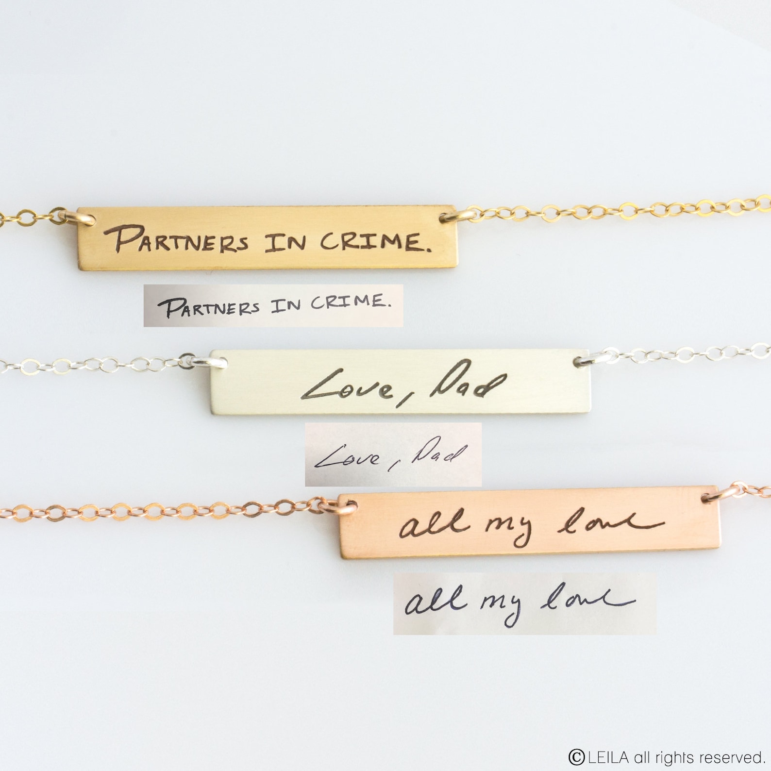 Handwriting Jewelry Custom Signature Jewelry Personalized | Etsy