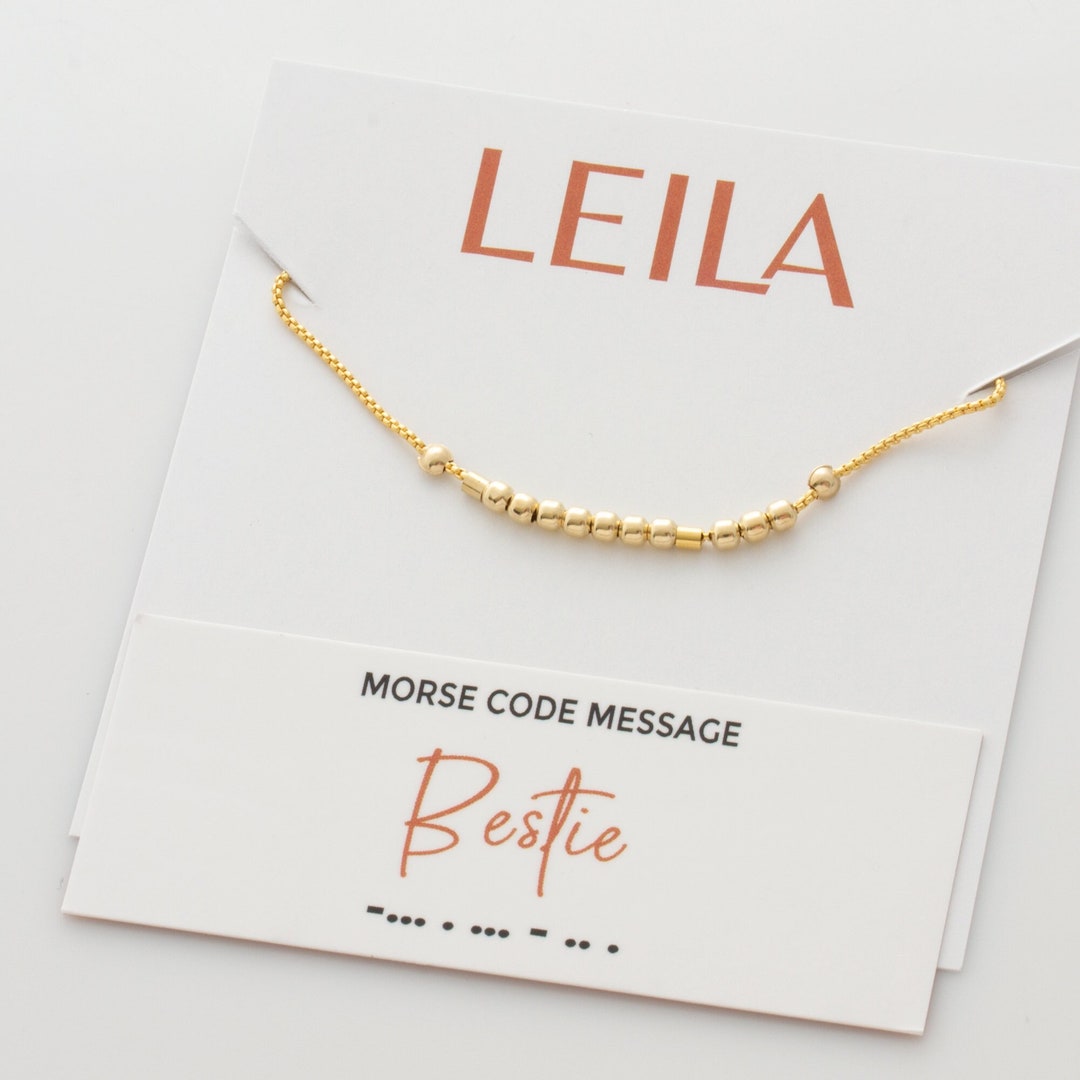 Bestie - Hidden Morse Code Message Necklace, Friendship Necklace ...