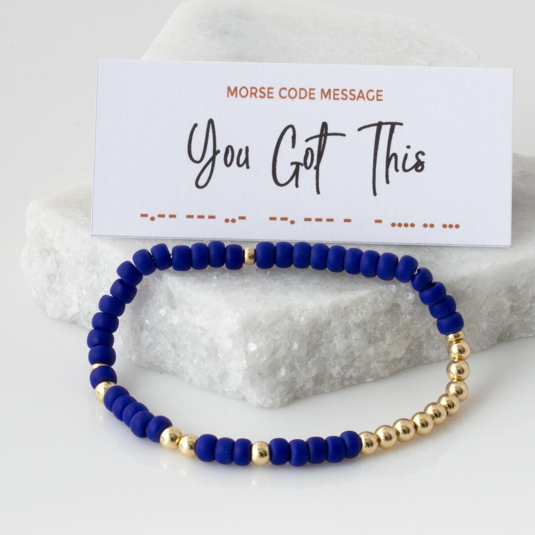 You Got This - Bubble Morse Code Bead Bracelet, Stretch Bracelet ...