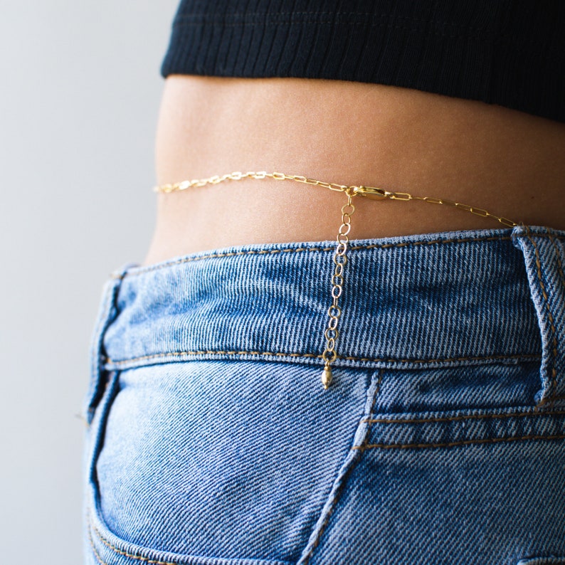 Belly Chain Gold Waist Chain Body Jewelry Waterproof 14K - Etsy