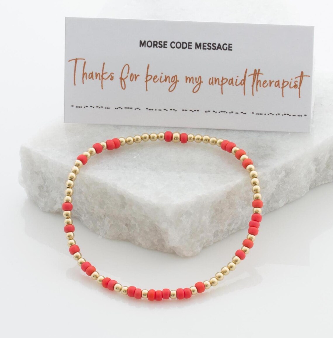 Thanks for Being My Unpaid Therapist Morse Code Bracelet, Bead Bracelet ...