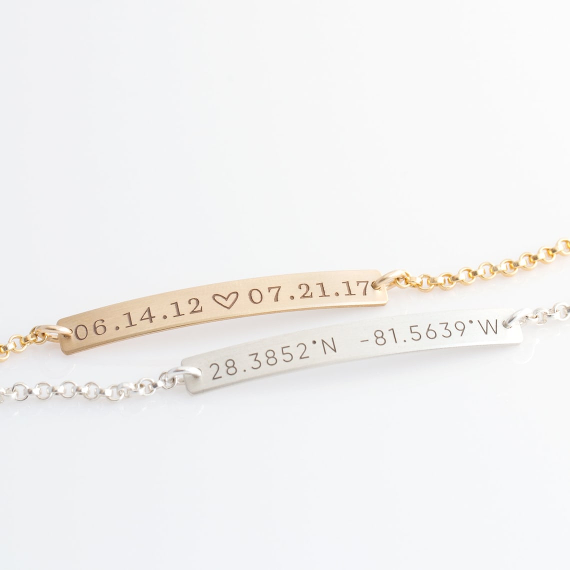 Gold Bar Bracelet Personalized Bar Bracelet Skinny Bar | Etsy