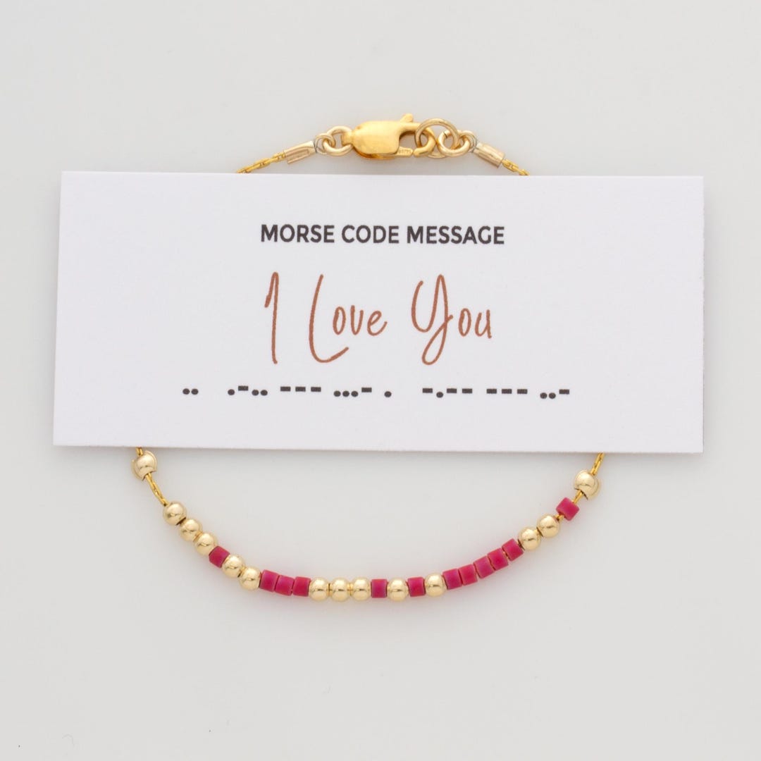 I Love You Morse Code Bracelet, Valentine's Day Gift, Hidden Message ...
