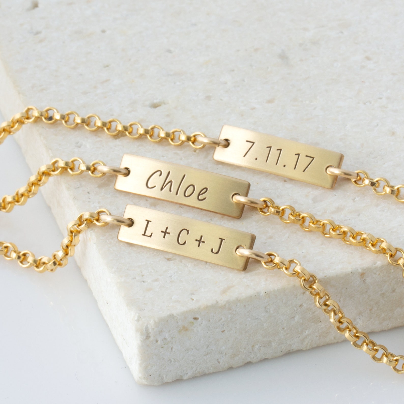 Personalized Bar Bracelet Custom Bar Bracelet Initial Gold - Etsy