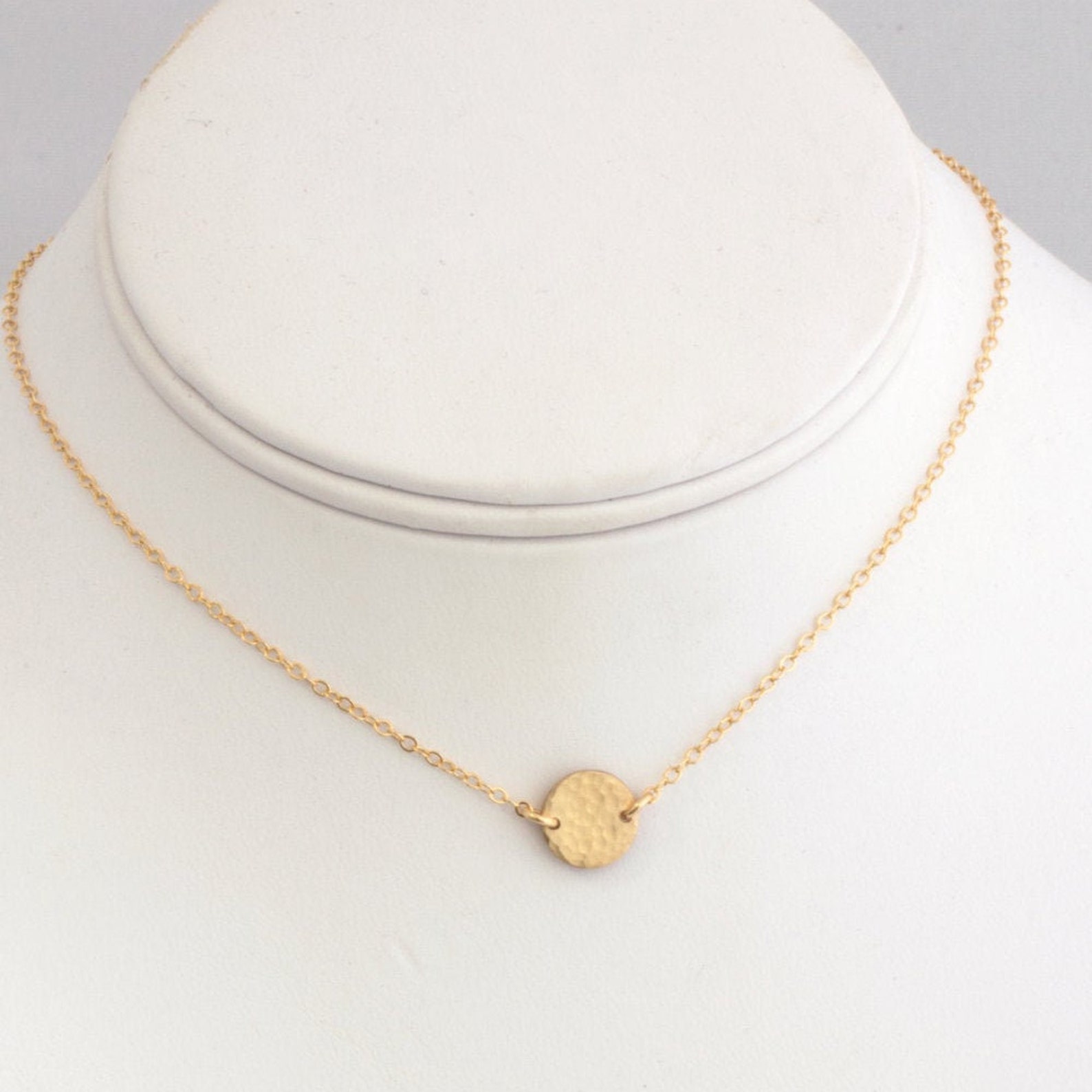 Mini Disc Choker Simple Choker Necklace Personalized Disk in - Etsy