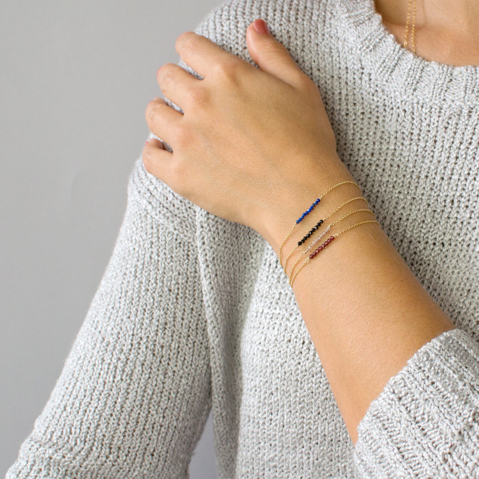 Dainty Bracelet, Gemstone Bracelet, Birthstone Bracelet, , Bead Bar ...