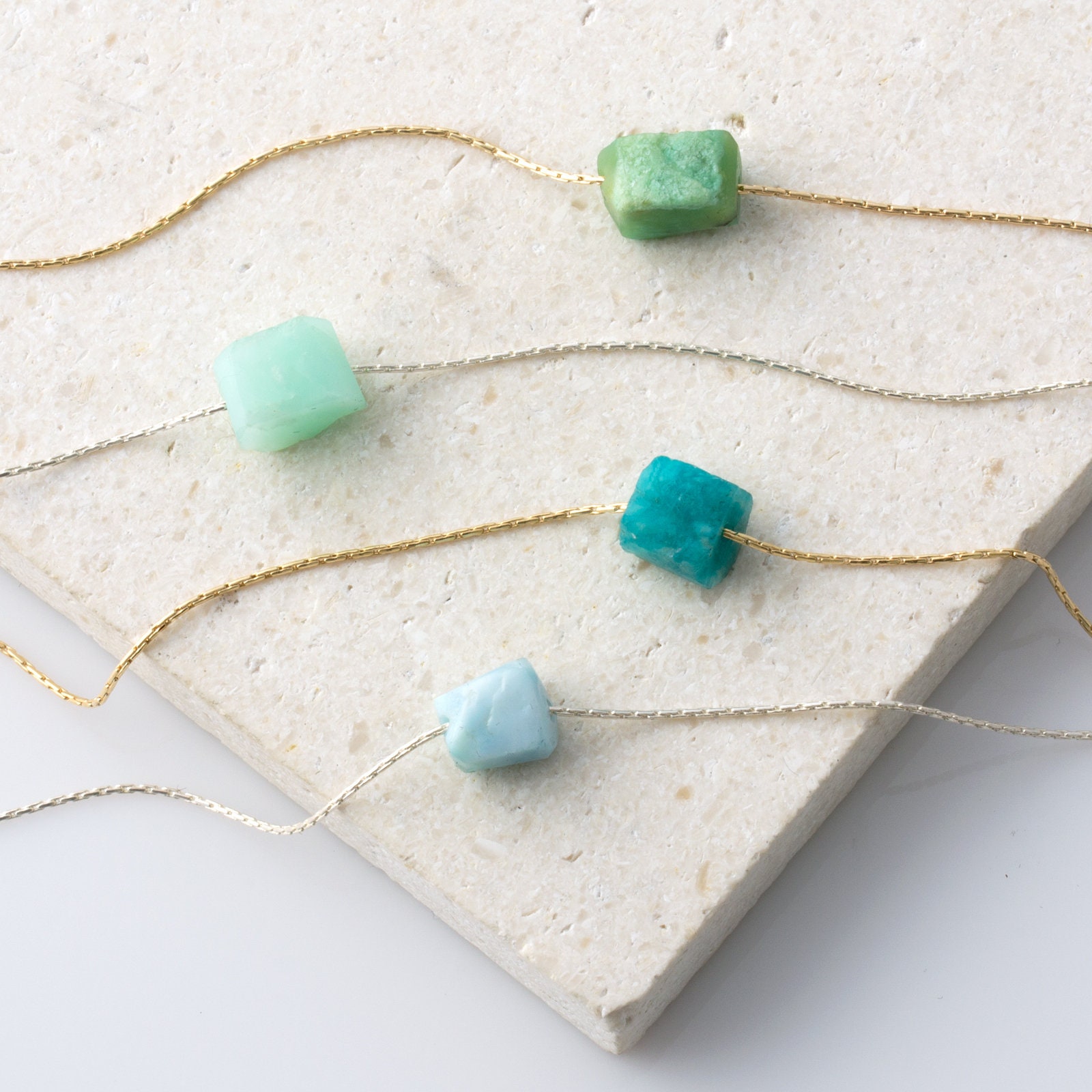 Gemstone Necklace Raw Stone Necklace Gold Choker Layering | Etsy