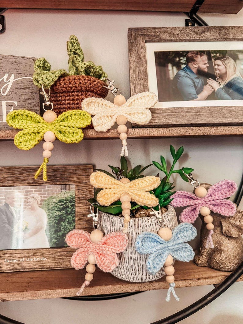 Crochet Dragonfly Keychains - Etsy