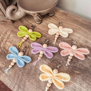 Crochet Dragonfly Keychains - Etsy