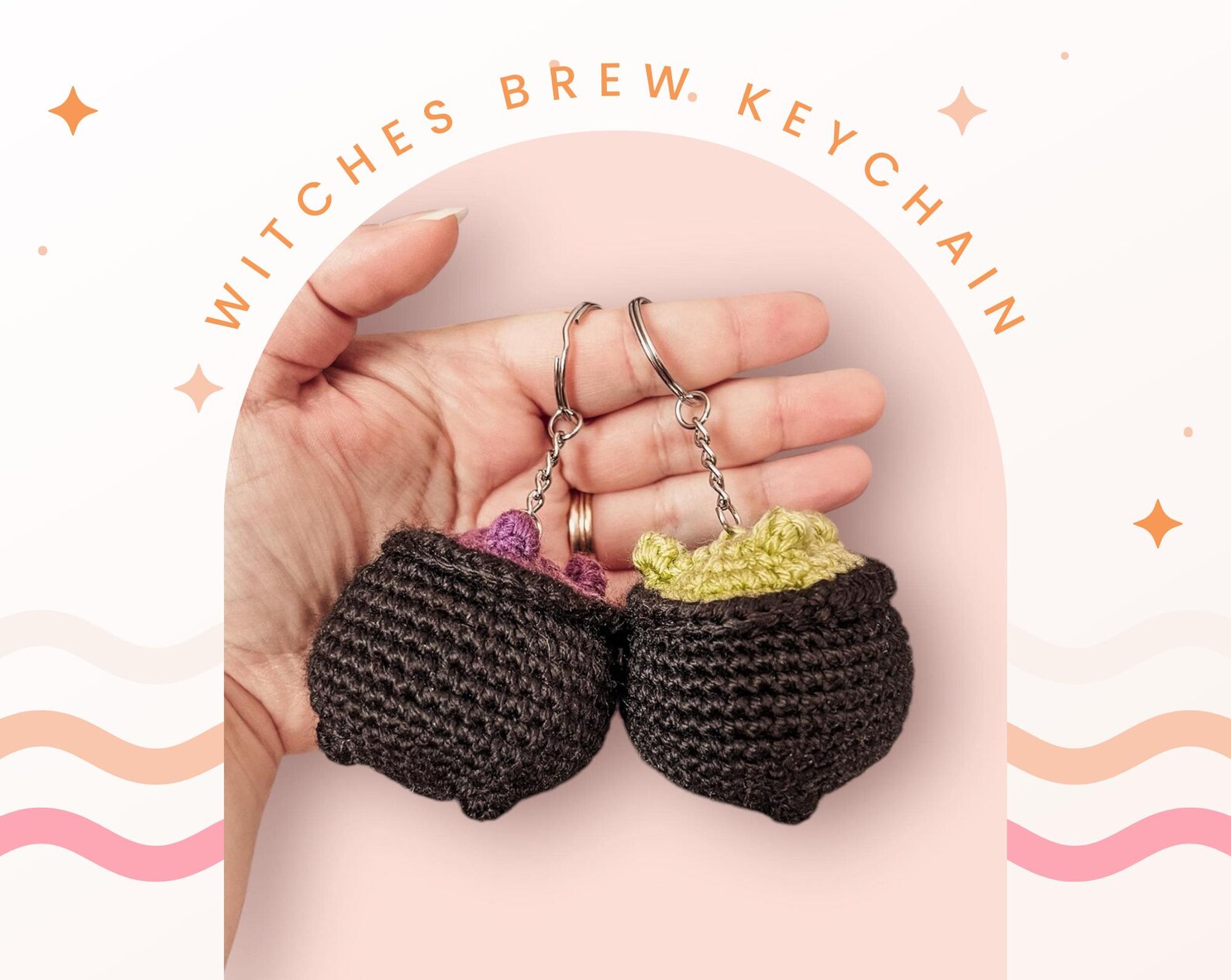 Witches Brew Crochet Keychain - Etsy