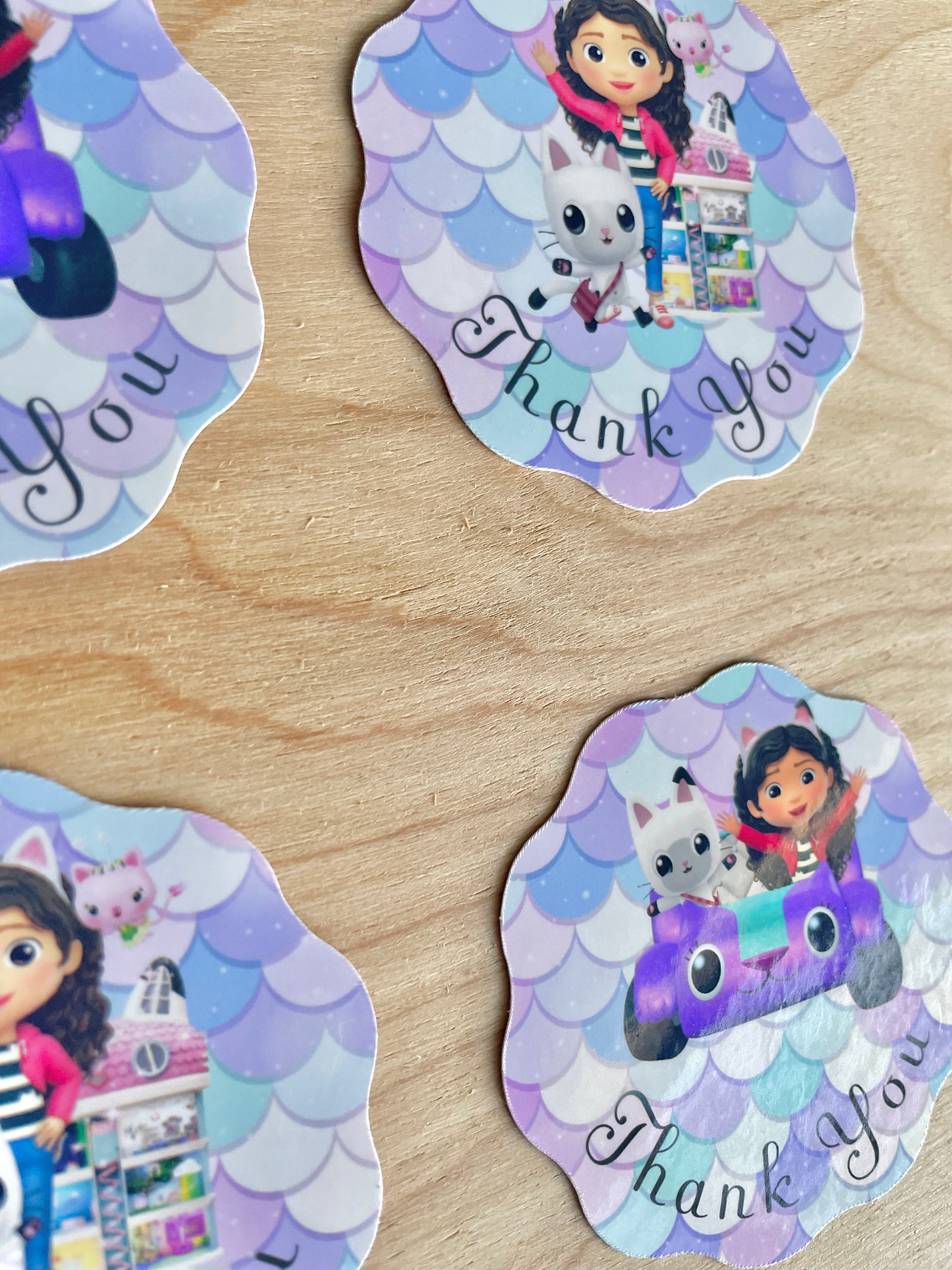 Gabbys Dollhouse Stickers, Party Favors, Gabbys Dollhouse Party, Thank ...