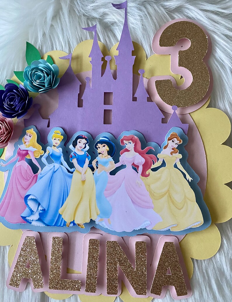 Disney Princess Cake Topper, Princess Party, Princess Birthday, Cake ...