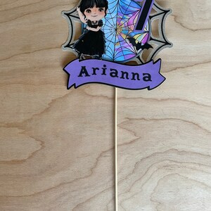 Wednesday Addams, Cake Topper, Addams Family Party, Wednesday Theme ...