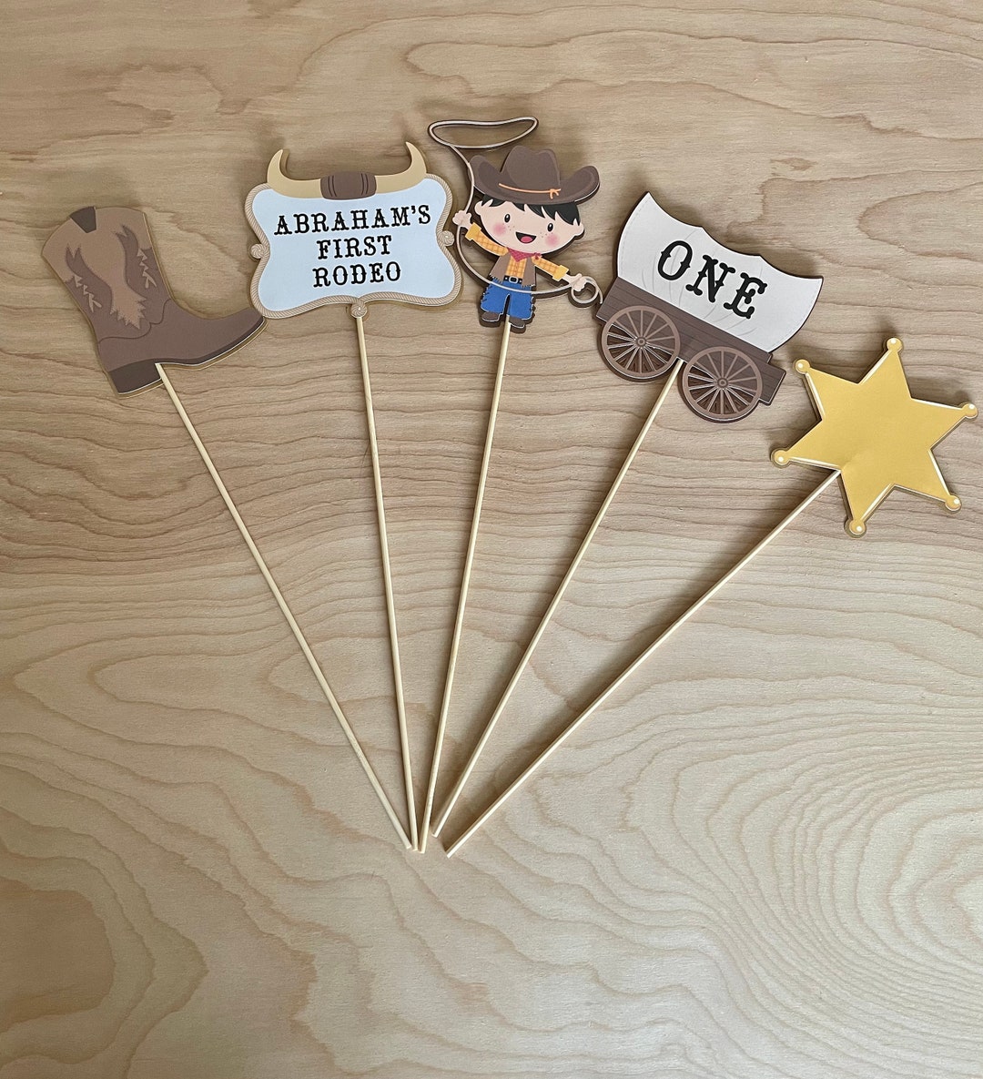 Set of 5 Cowboy Centerpieces, Little Cowboy, Western Party Decor ...