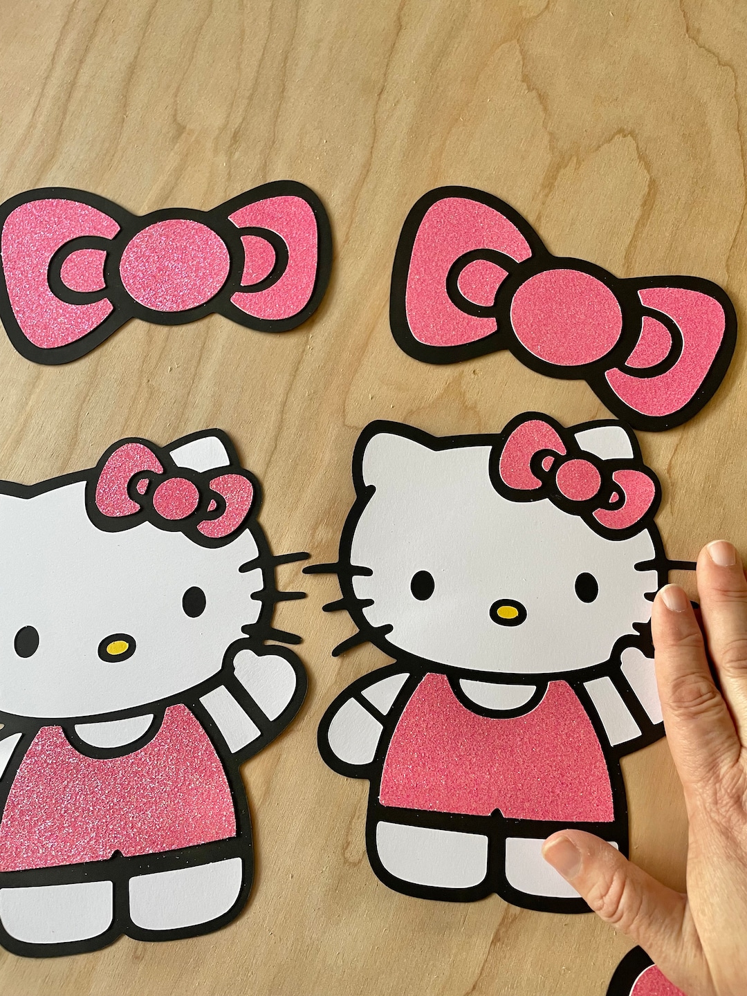 Set of 4 Kitty Die Cuts, Kitty Centerpieces, Kitty Party Decor, Photo ...