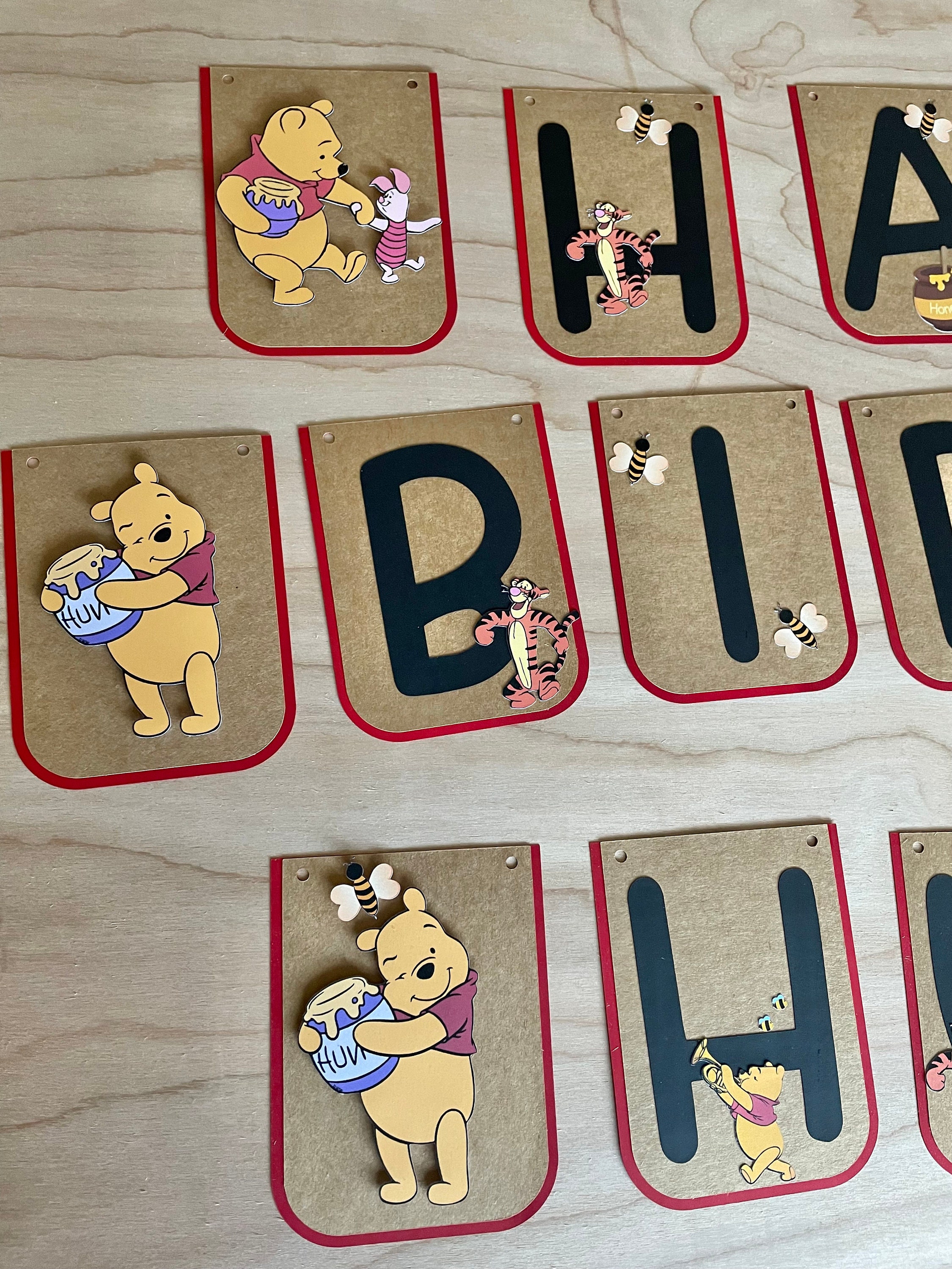 Winnie the Pooh Birthday Banner, Pooh Bear Birthday Banner, Birthday ...