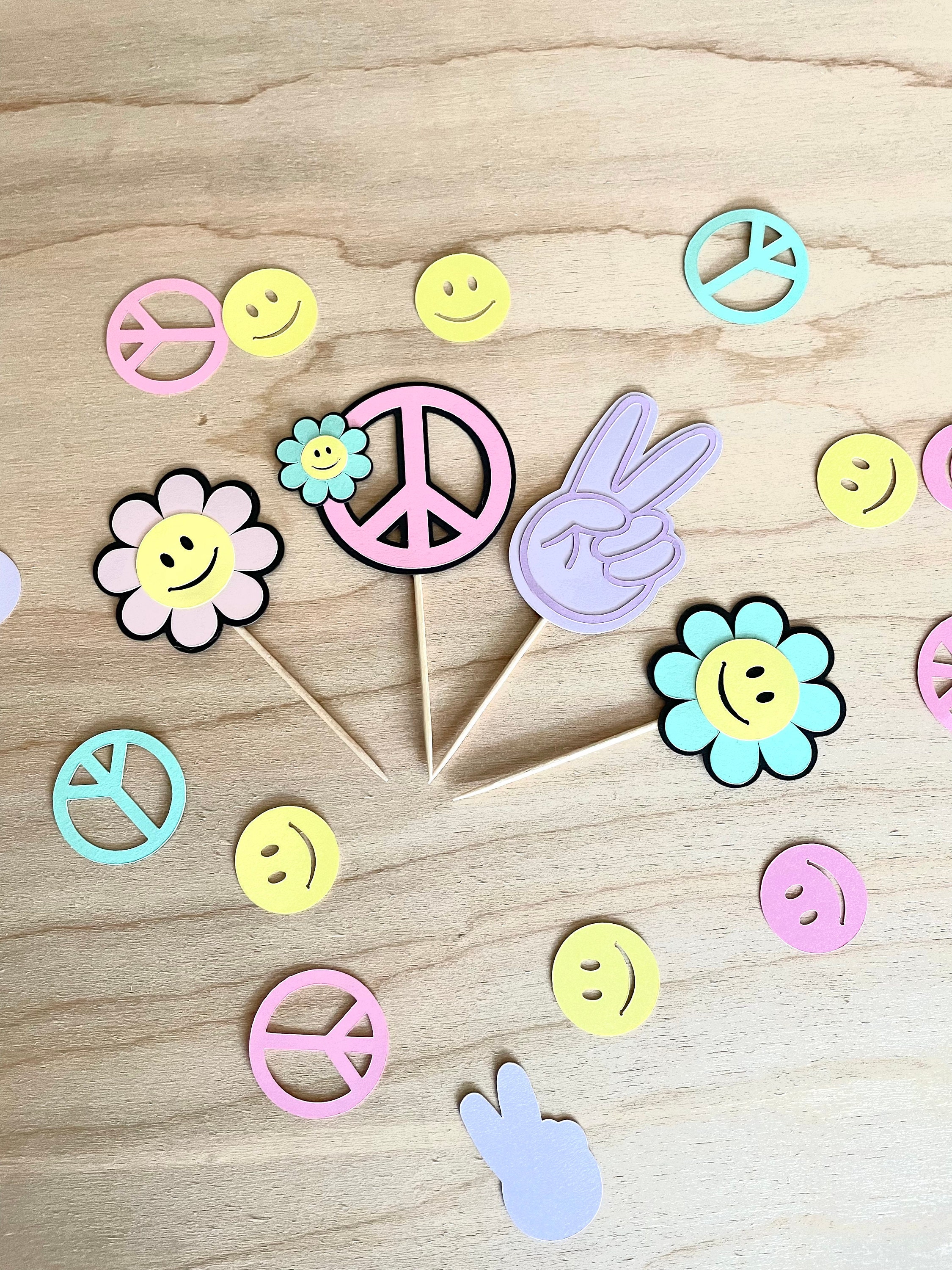 Hippie Party Hippie Cupcake Toppers Groovy Cupcake Toppers - Etsy