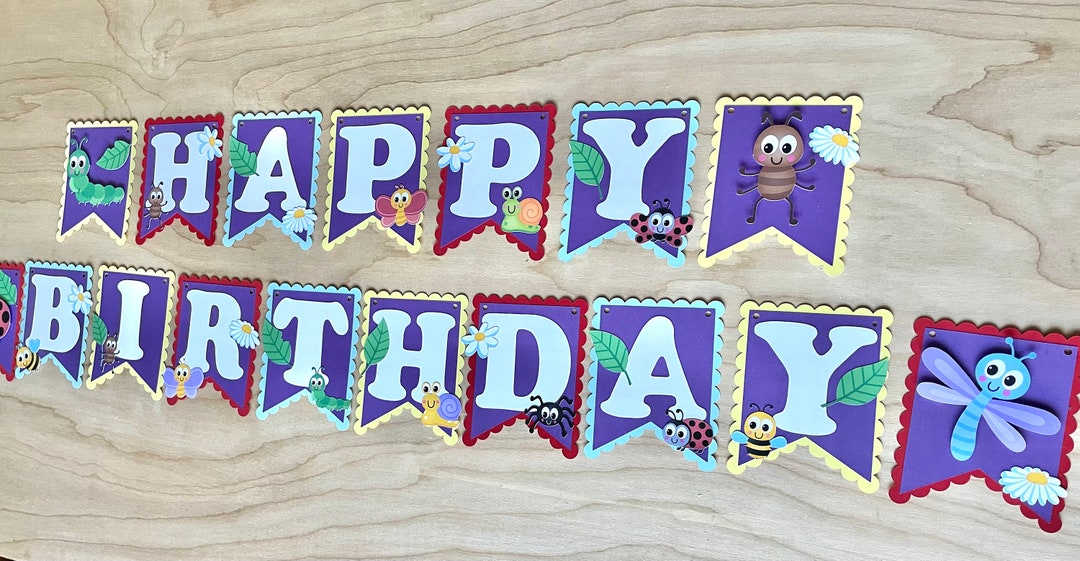Cute Bug Birthday Theme, Bug Theme Party Decor, Bugs Birthday Banner ...