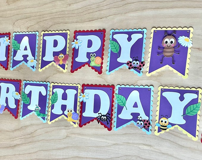 Cute Bug Birthday Theme, Bug Theme Party Decor, Bugs Birthday Banner ...