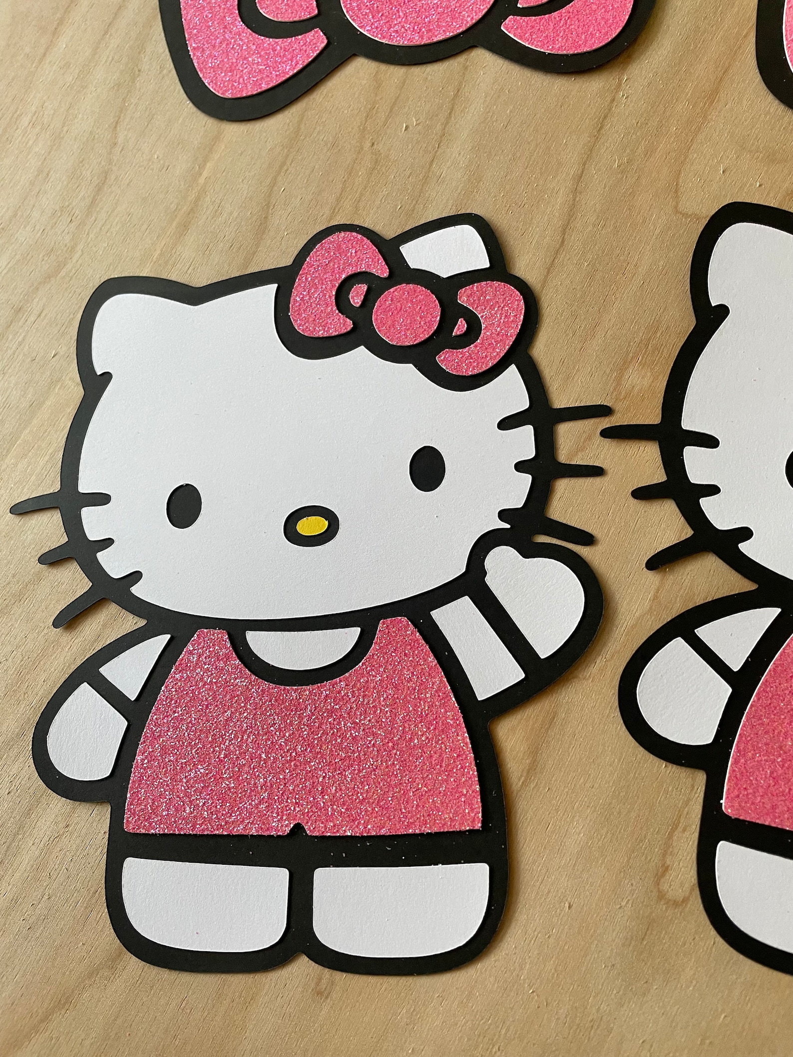 Set of 4 Kitty Die Cuts, Kitty Centerpieces, Kitty Party Decor, Photo ...