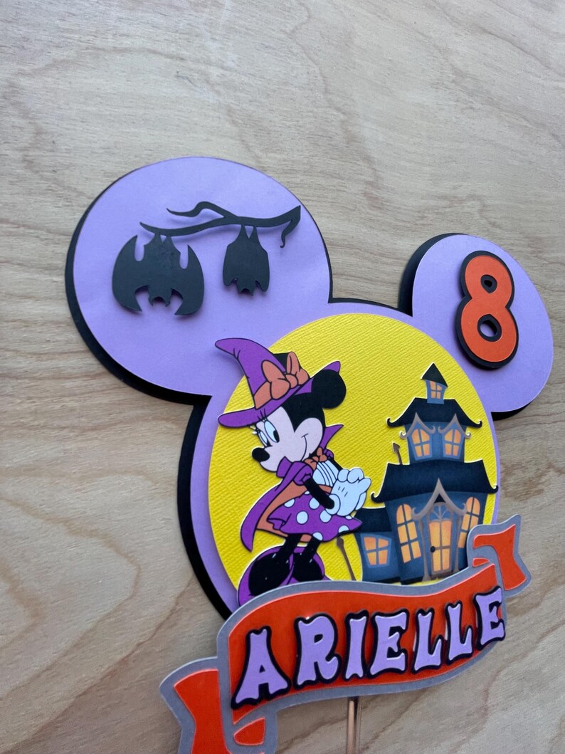 Minnie Halloween Birthday Cake Topper, Halloween Cake Topper, Minnie ...