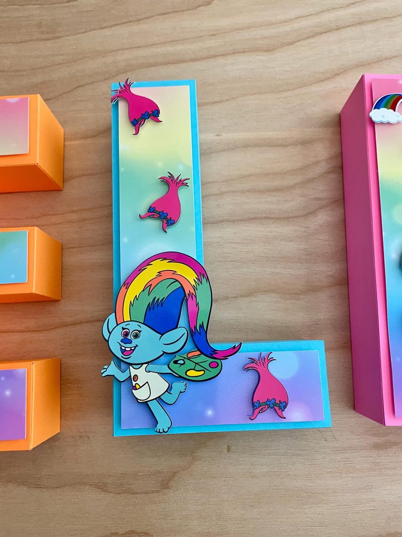 3D Letters, Birthday Party Decorations, Trolls Party Decorations, Party ...