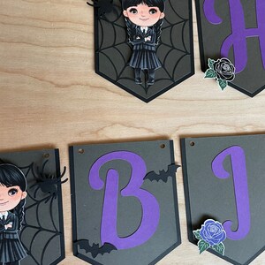 Wednesday Birthday Banner, Addams Family Party, Wednesday Addams Party ...