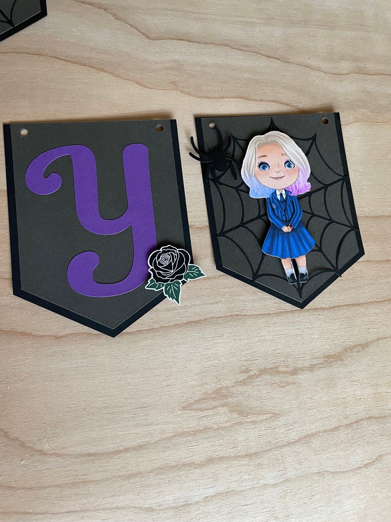 Wednesday Birthday Banner, Addams Family Party, Wednesday Addams Party ...