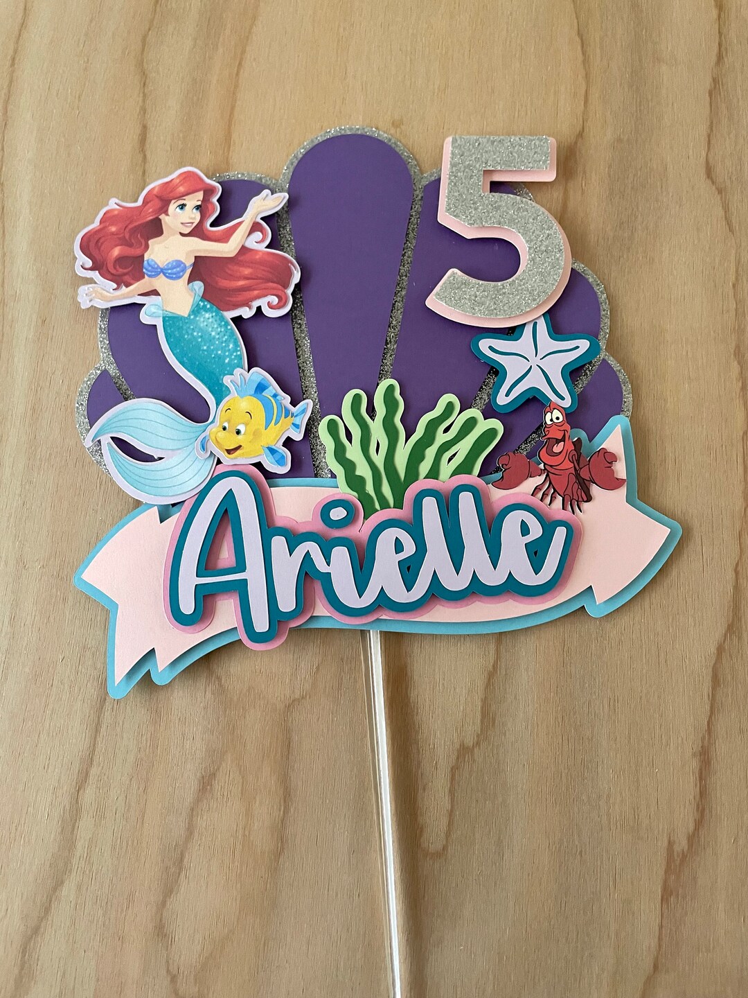 Little Mermaid Cake Topper, Mermaid Cake Topper, Ariel, Cake Topper ...