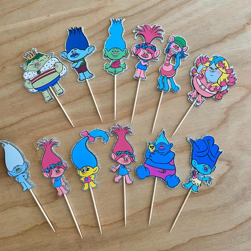 Trolls Cake Toppers - Etsy