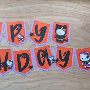 Kitty Halloween, Birthday Banner, Kitty Party Decor, Kawaii Party ...