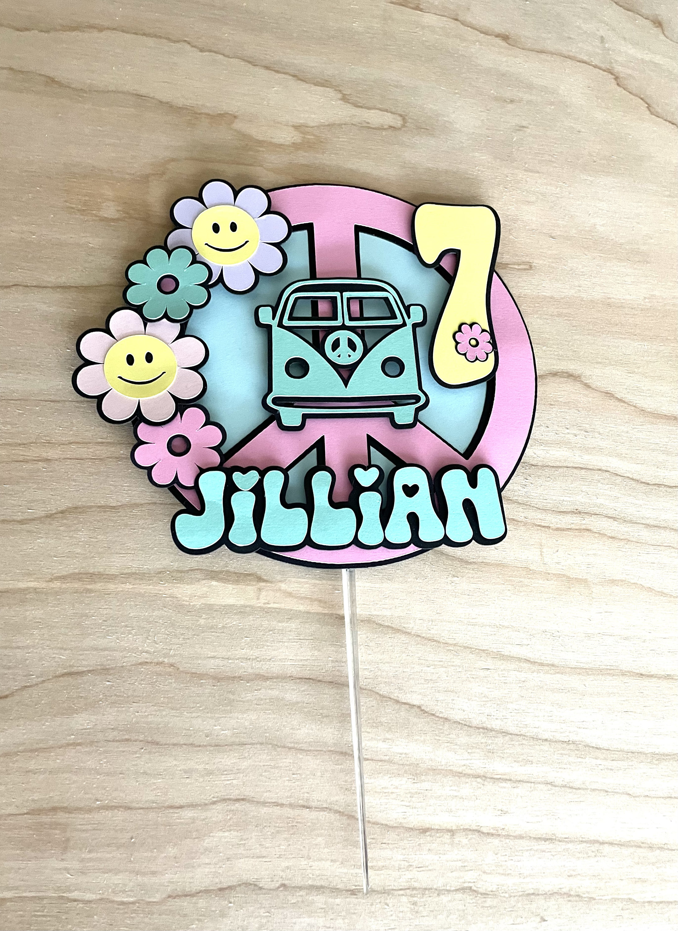 Hippie Party, 70s Cake Topper, Cake Topper, Retro Cake Topper, Groovy ...