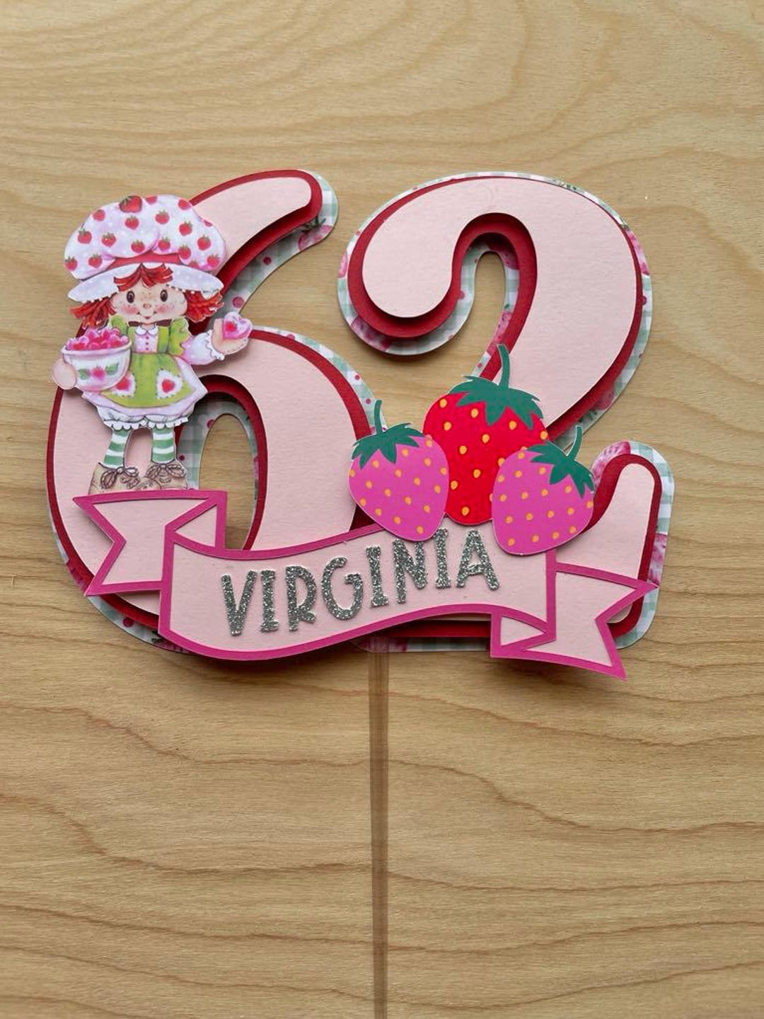 Strawberry Shortcake Cake Topper, Party Decoration, Cake Decor, Cake ...