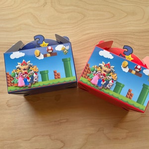 Super Mario Gable Boxes, Super Mario Birthday Decor, Mario Treat Boxes ...