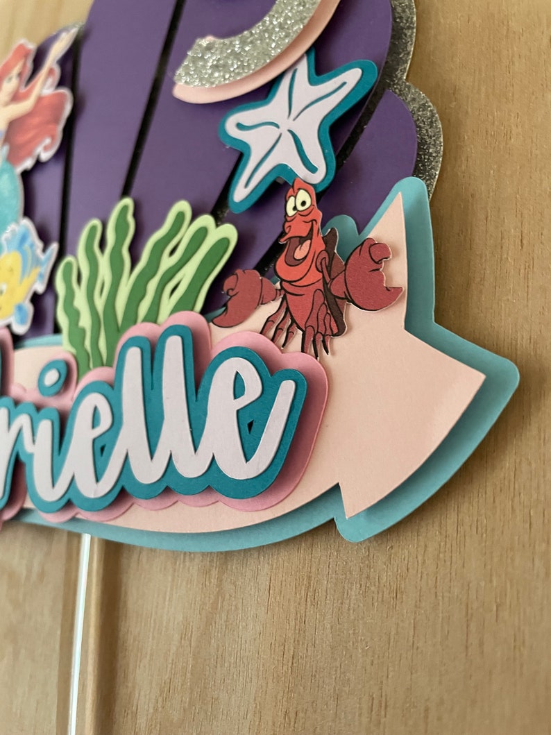 Little Mermaid Cake Topper, Mermaid Cake Topper, Ariel, Cake Topper ...